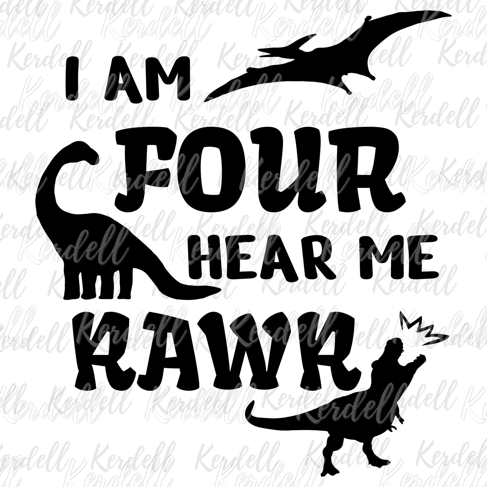 I Am Four Hear Me Roar SVG, 4th Birthday Kids Svg, Fourth Rawr Birthday ...