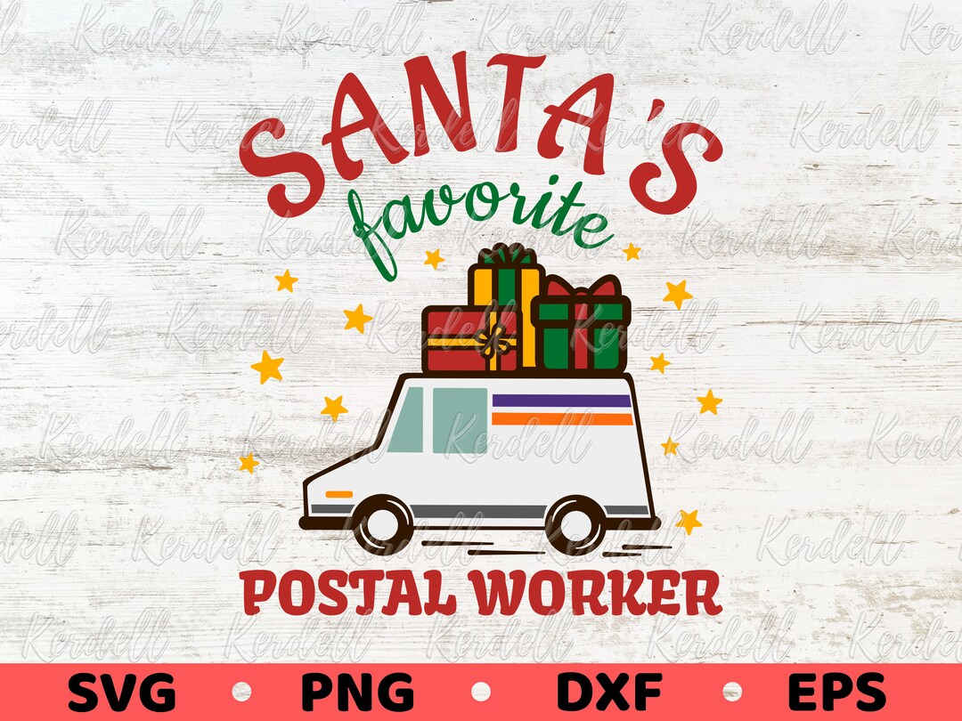 Santa's Favorite Postal Worker SVG, Christmas Post Office, Mail Carrier ...