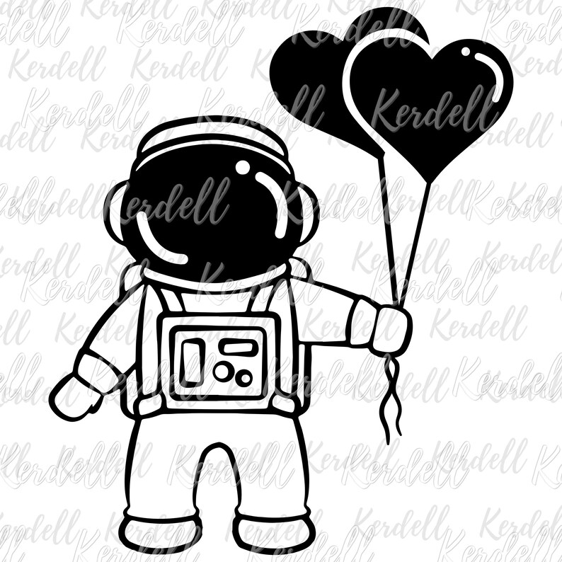 Spaceman With Heart SVG, Cute Astronaut Svg, Valentine's Day SVG ...