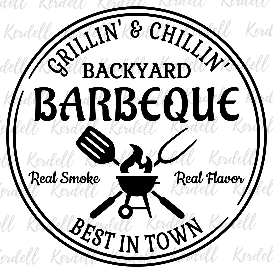 Barbeque Sign SVG Grillin' and Chillin' Backyard | Etsy
