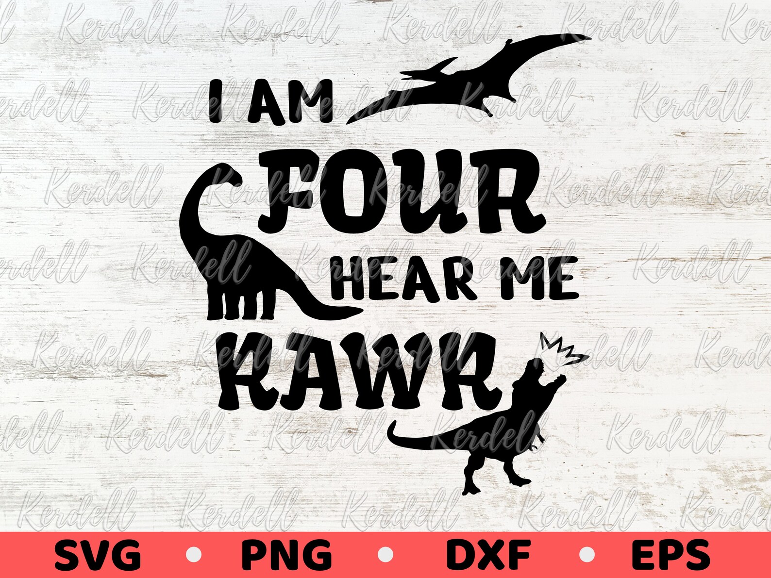 I Am Four Hear Me Roar SVG, 4th Birthday Kids Svg, Fourth Rawr Birthday ...