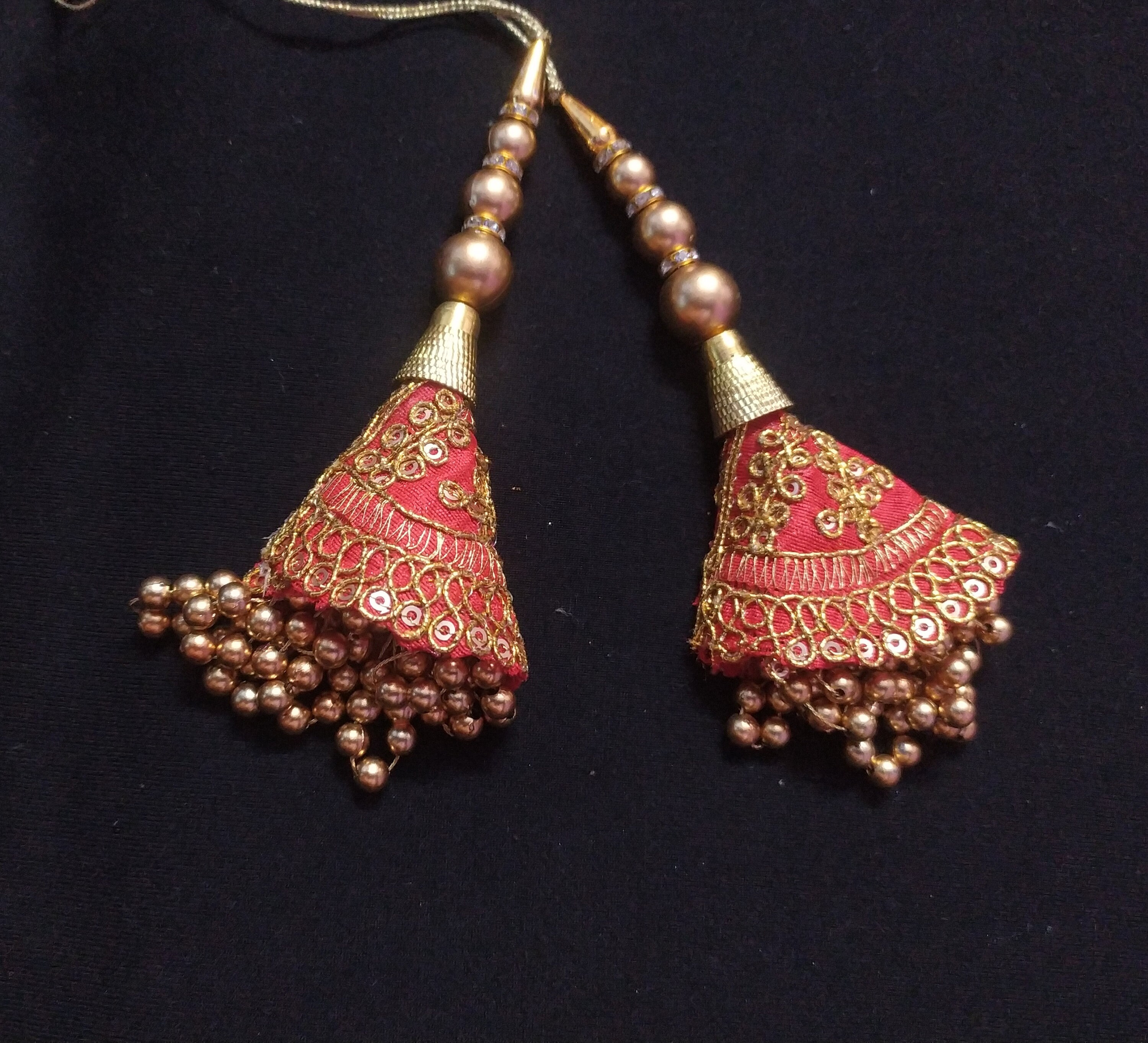 This is Indian Gold and Red Colour Decorative Handmade Beaded - Etsy