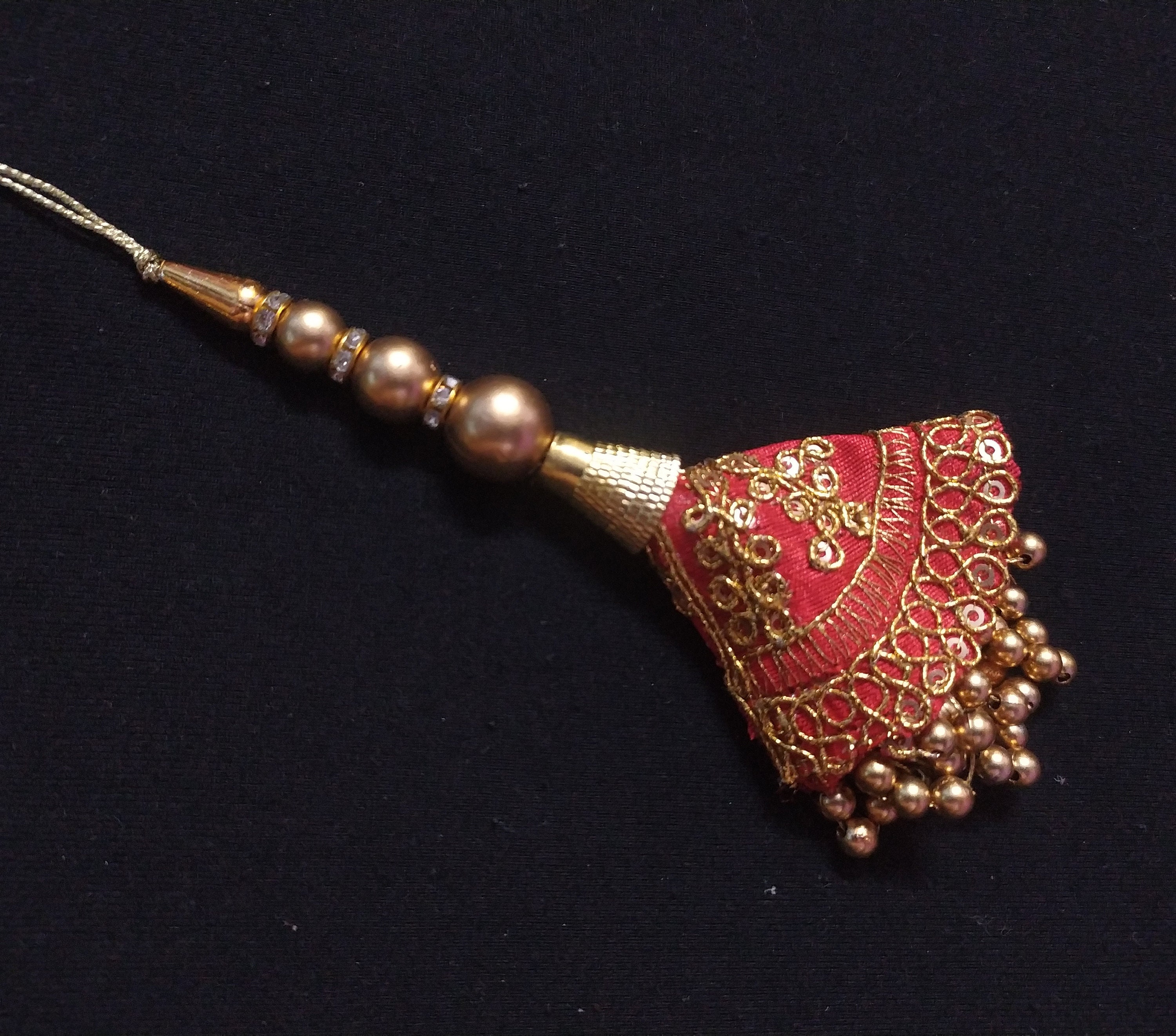 This is Indian Gold and Red Colour Decorative Handmade Beaded - Etsy