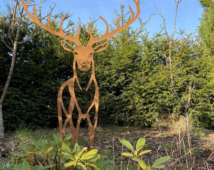 Stag Sculpture Red Stag Sculpture Rust Patina Animal - Etsy