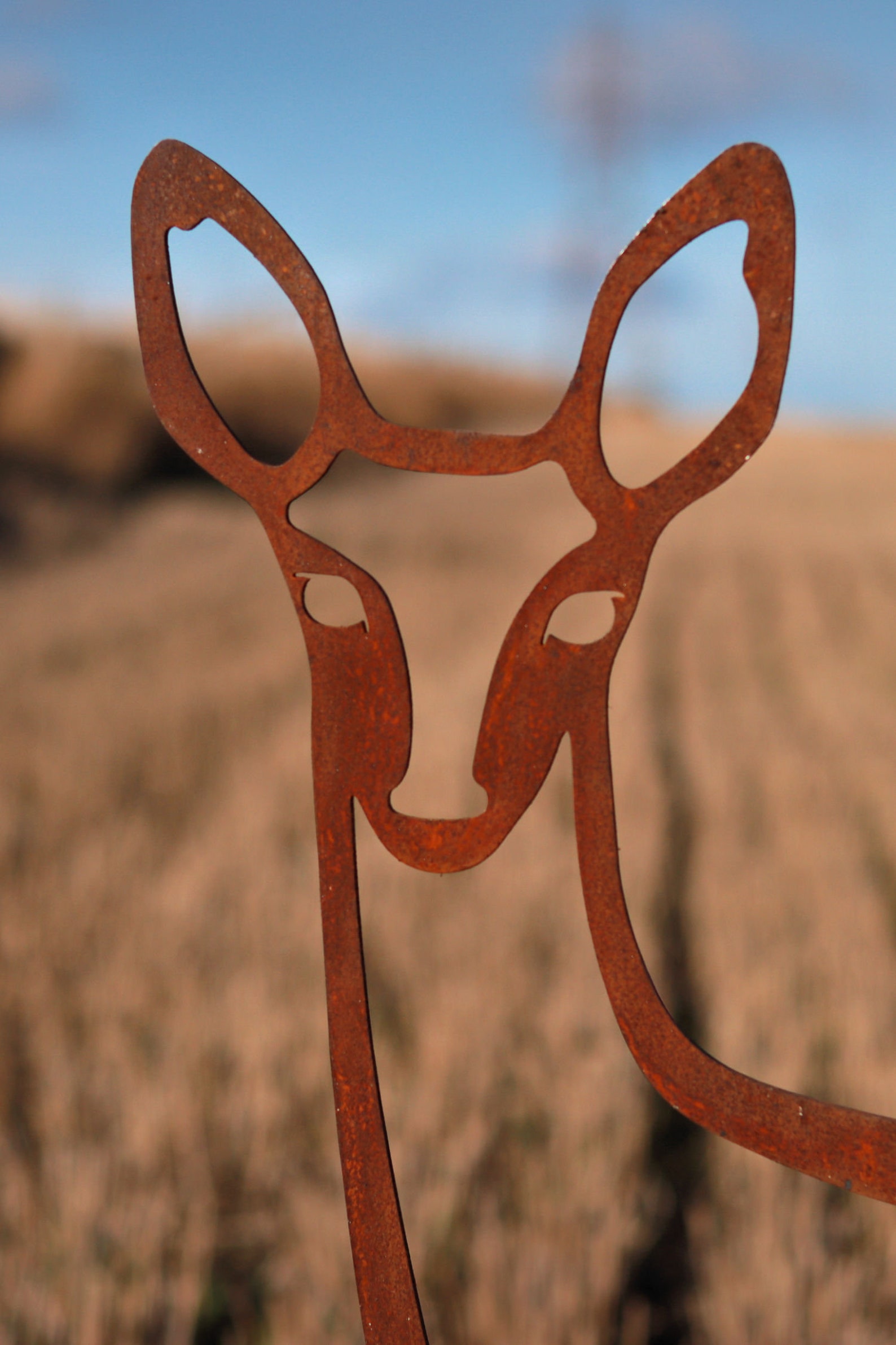 Deer and Fawn Sculpture - Roe Deer With Fawn Sculpture Rust Patina ...