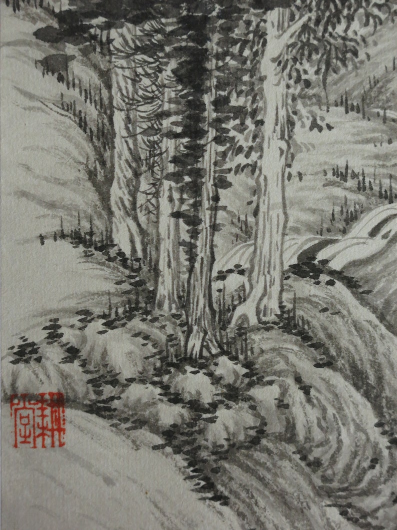 Shan Ju Tu dwelling in the Mountains Li Zhiqian - Etsy