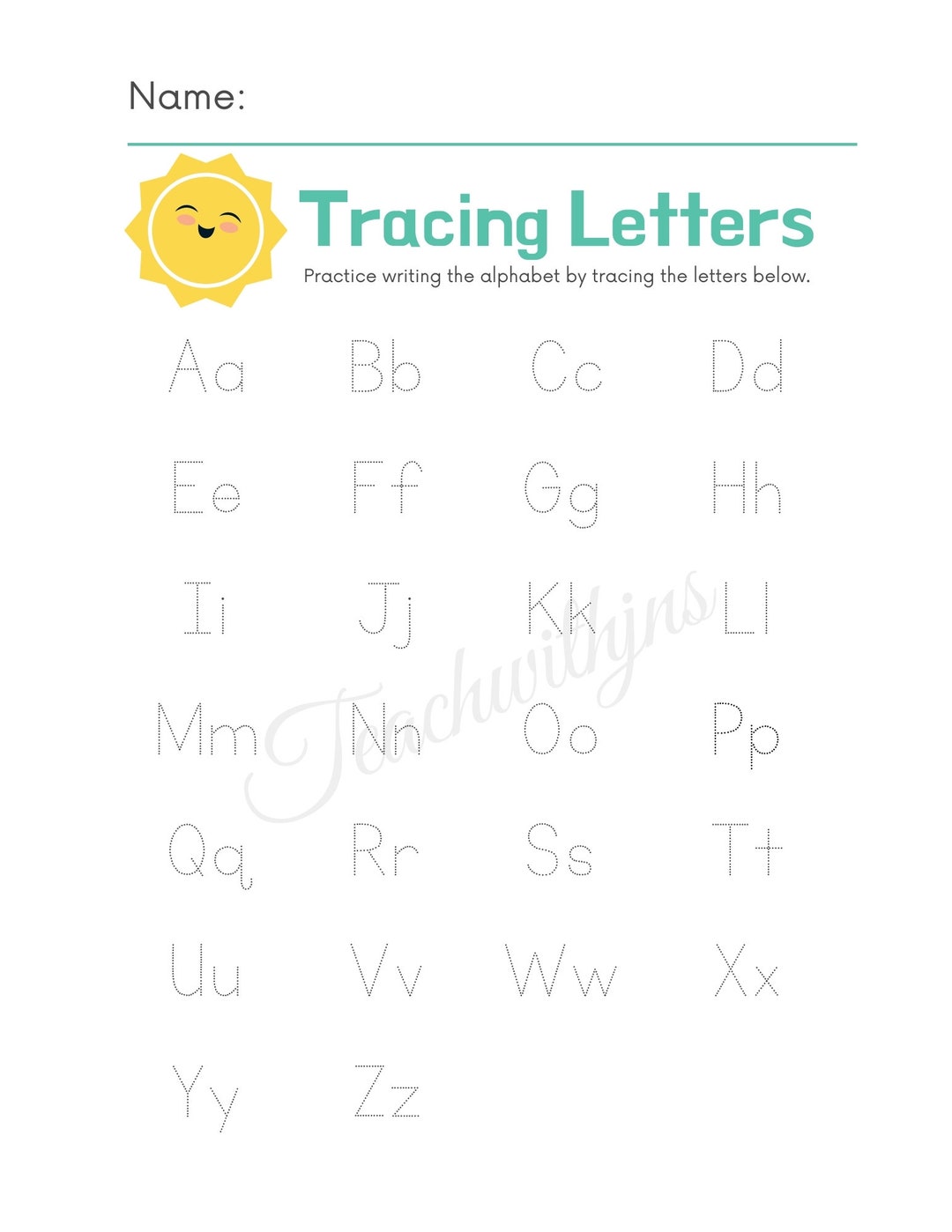 A-Z Letter Tracing Worksheets With Pictures Pre-k, Transition ...