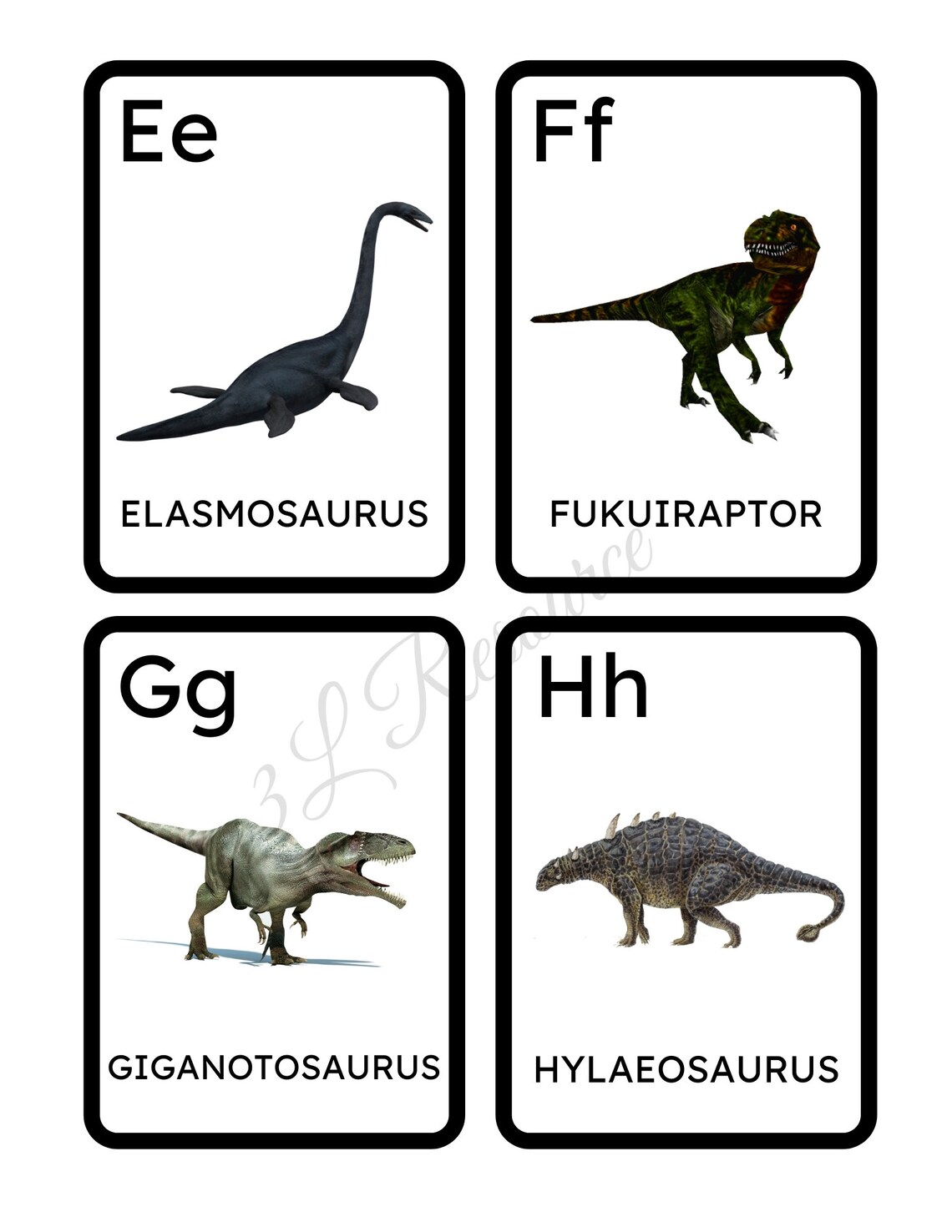 Dinosaur Alphabet Flash Cards Homeschool Printables Preschool ...