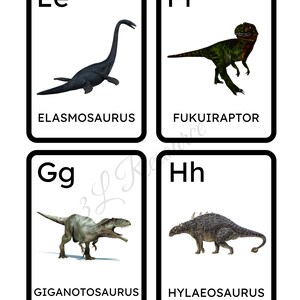 Dinosaur Alphabet Flash Cards Homeschool Printables Preschool ...