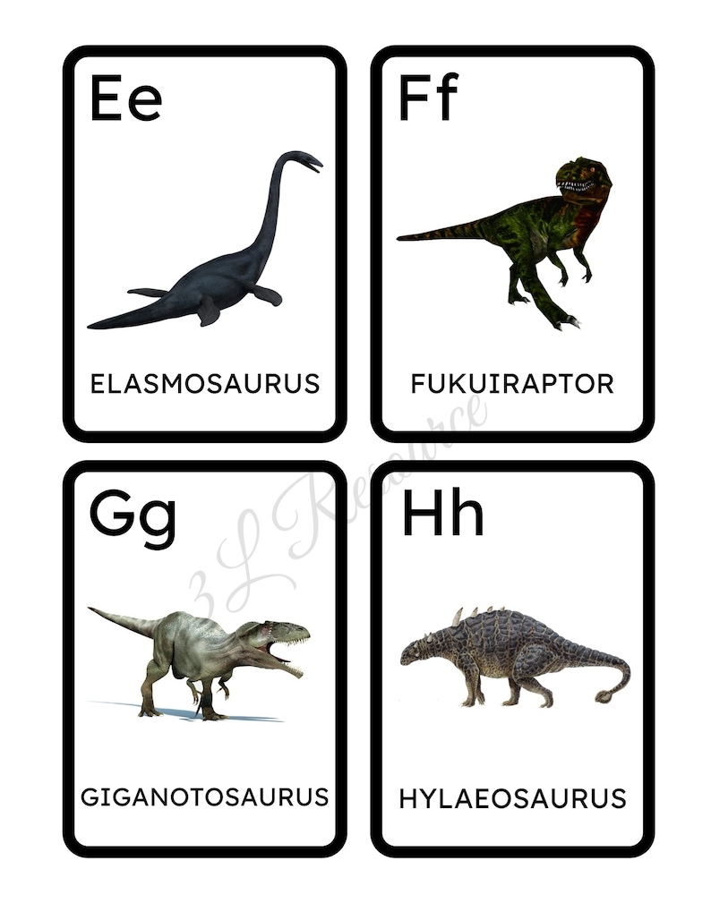Dinosaur Alphabet Flash Cards Homeschool Printables Preschool ...
