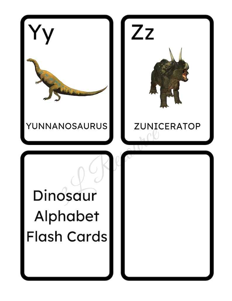 Dinosaur Alphabet Flash Cards Homeschool Printables Preschool ...