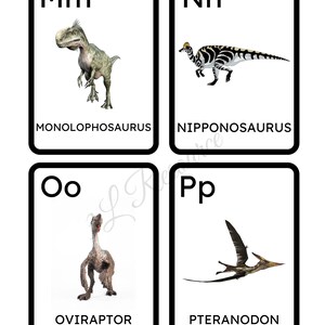 Dinosaur Alphabet Flash Cards Homeschool Printables Preschool ...