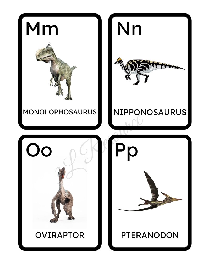 Dinosaur Alphabet Flash Cards Homeschool Printables Preschool ...