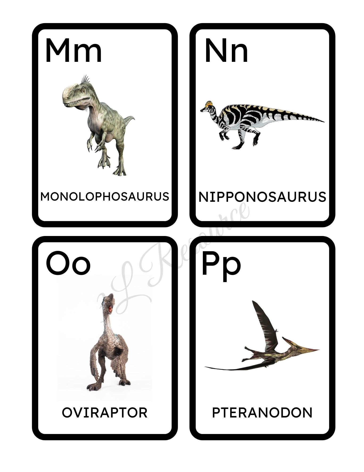 Dinosaur Alphabet Flash Cards Homeschool Printables Preschool ...
