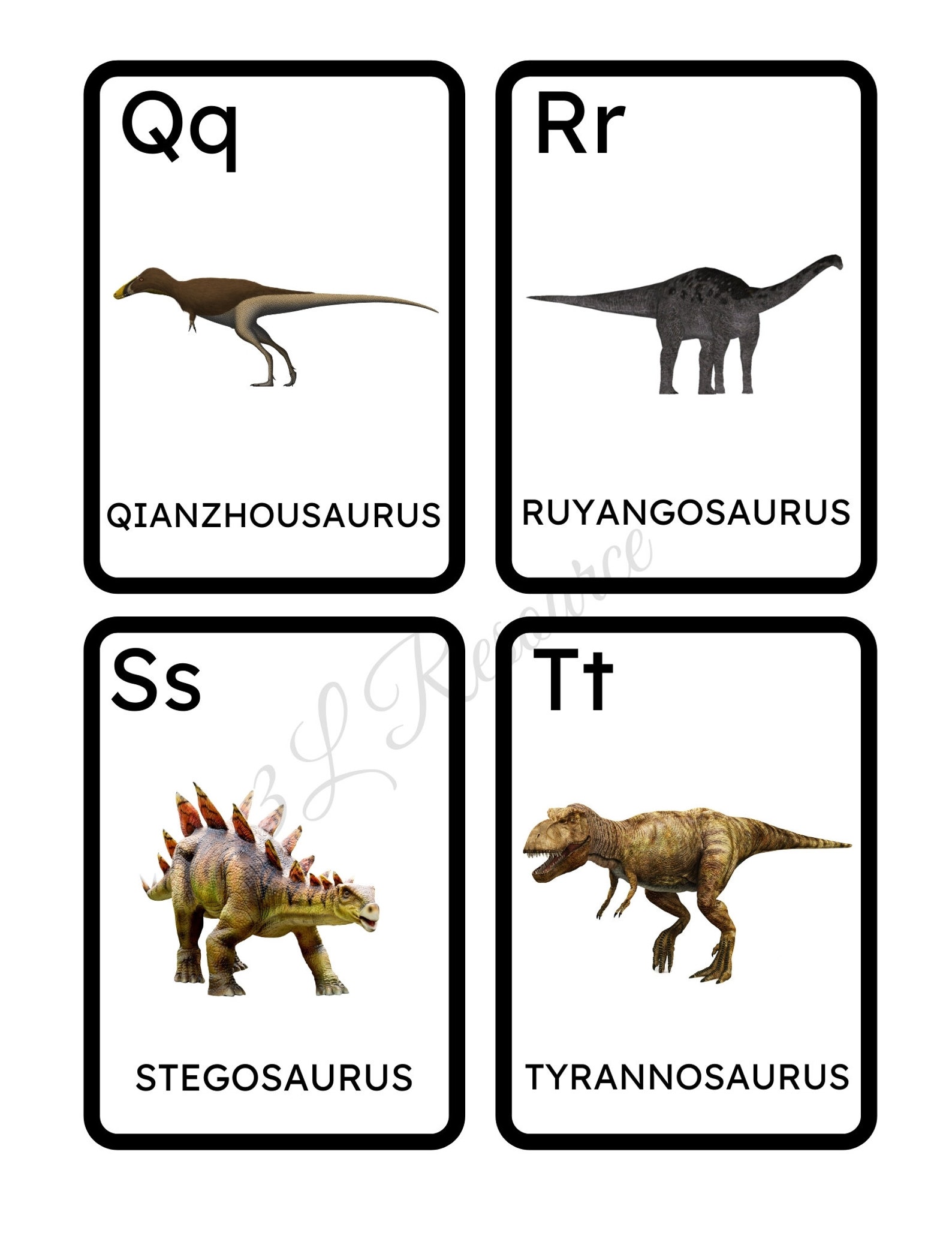 Dinosaur Alphabet Flash Cards Homeschool Printables Preschool ...