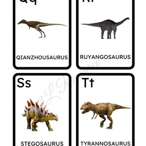 Dinosaur Alphabet Flash Cards Homeschool Printables Preschool ...