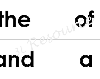 INSTANT DOWNLOAD 100 Printable Fry Sight Word Flash Cards With ...