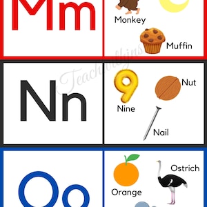 26 Alphabet Picture Flash Cards, Instant Download, Learning ...