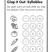 Clap It Out Syllables Worksheet Kindergarten Preschool - Etsy