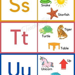 26 Alphabet Picture Flash Cards, Instant Download, Learning ...