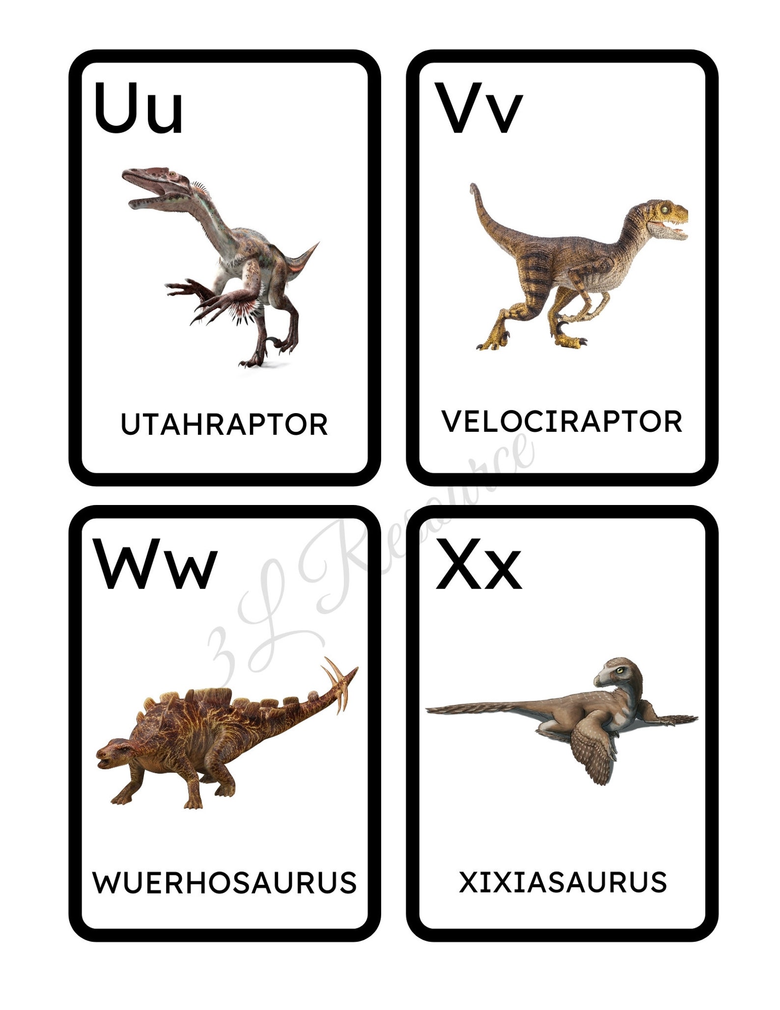 Dinosaur Alphabet Flash Cards Homeschool Printables Preschool ...