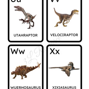 Dinosaur Alphabet Flash Cards Homeschool Printables Preschool ...