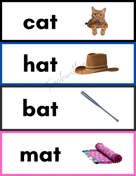 28 Rhyming Word Flash Cards for Toddler Preschool - Etsy