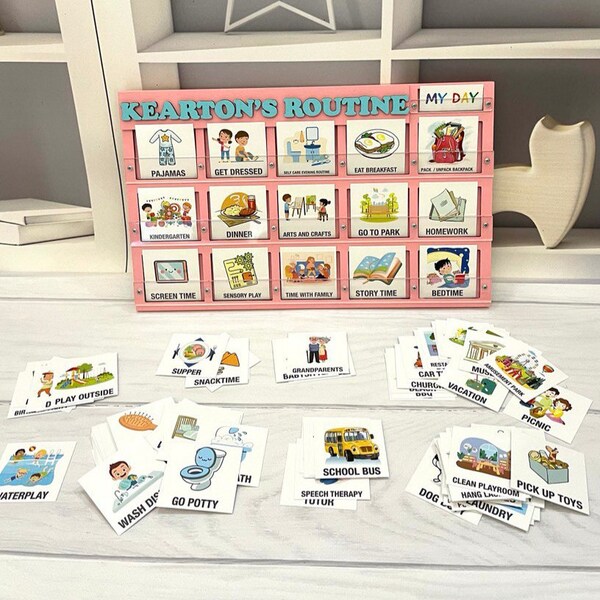 Wooden Kids Routine Calendar - Etsy