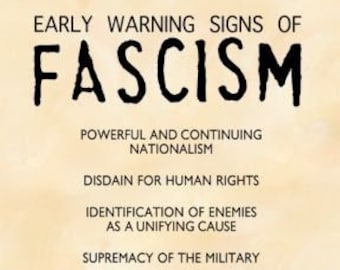Early Warning Signs of Fascism - Etsy