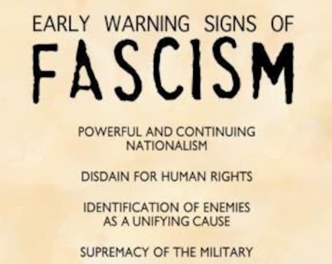 Poster-early Warning Signs of Fascism/make a Change//scw 12x24 - Etsy