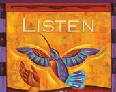 Poster-listen hummingbird// Inspired by Peace Activism//art - Etsy