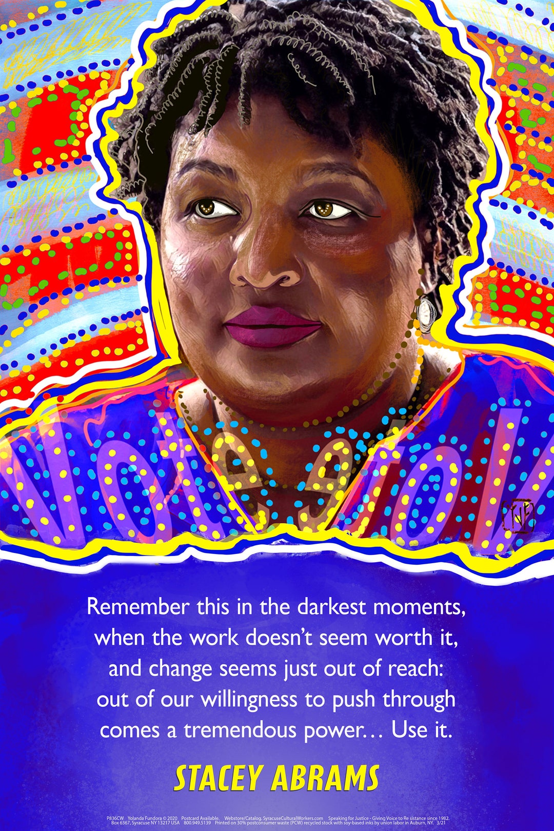 Poster - Stacey Abrams VOTE! //african American, Black Voting Rights ...