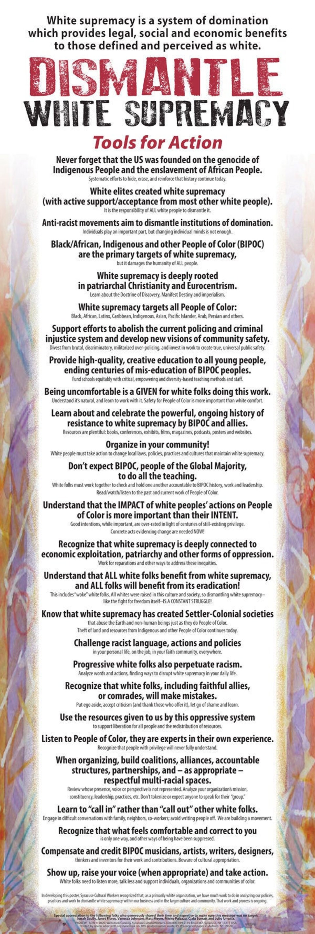 Poster-dismantle White Supremacy//social Justice/fascism is Intolerable ...