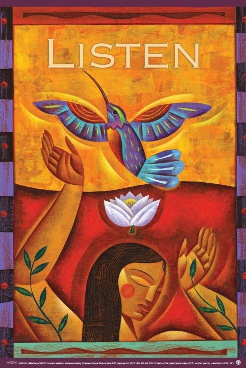 Poster-listen (hummingbird)// Inspired by Peace Activism//art Poster ...