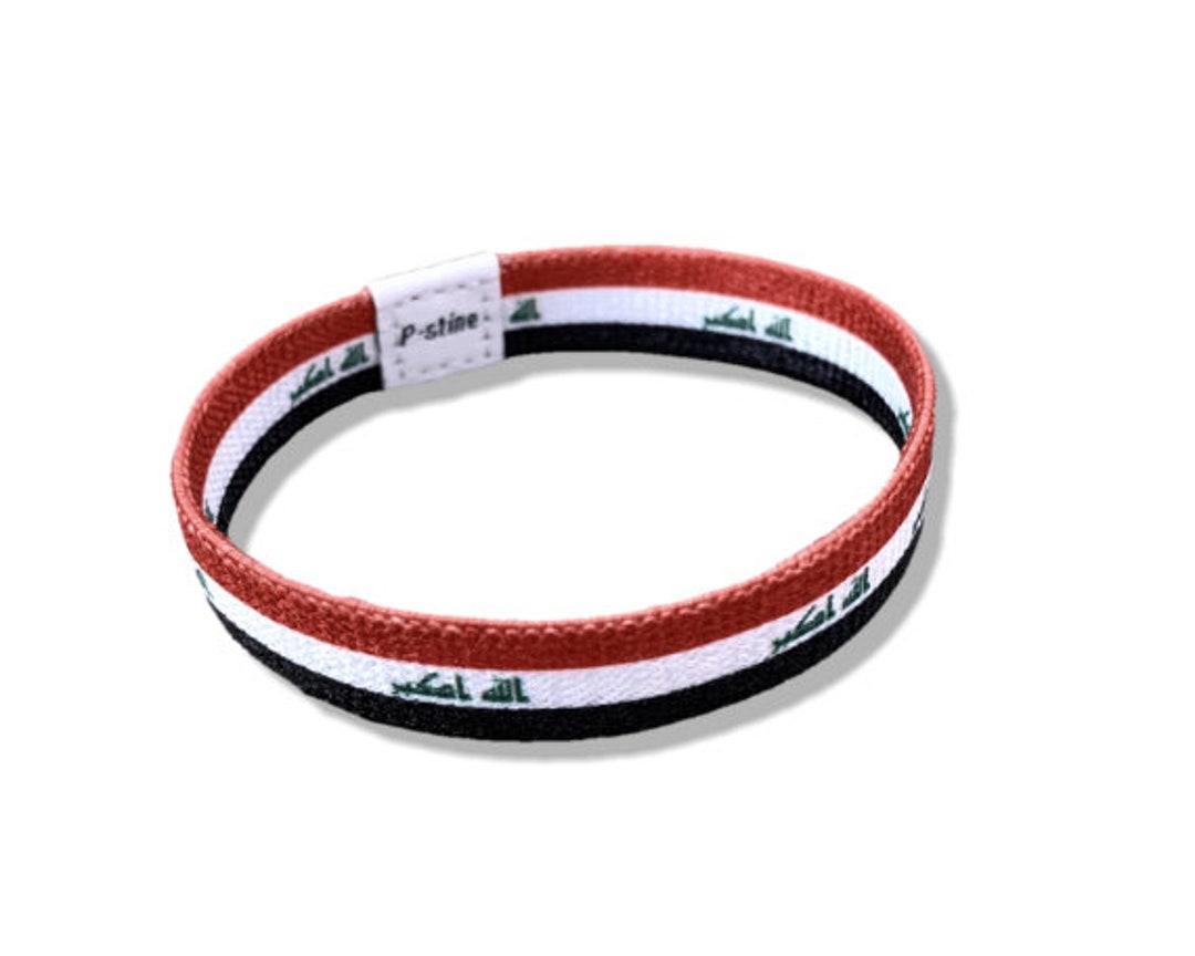 Iraq Flag Adjustable Elastic Farbric Sublimation Wristband Bracelet - Etsy