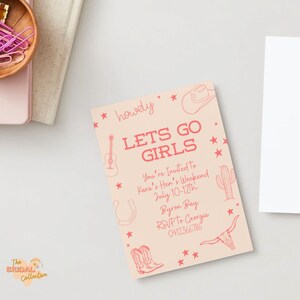 Last Rodeo Hens Party Invitation, Western Themed Bachelorette Weekend ...