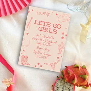 Last Rodeo Hens Party Invitation, Western Themed Bachelorette Weekend ...