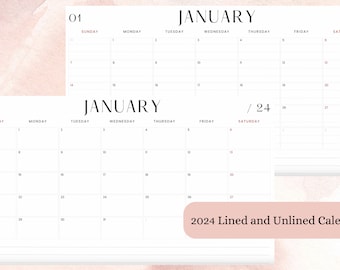 2026 Monday Start - Lined & Unlined Monthly Calendars | 8.5x11 ...