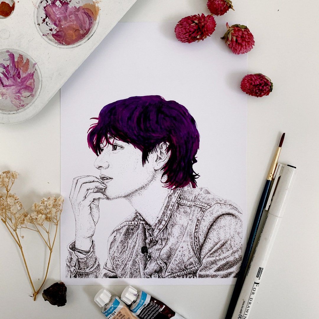 BTS V Art Print / Taehyung Fanart / BTS Fanart / K-pop Art Print - Etsy