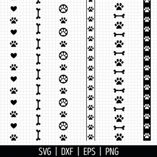 Vertical Paw Dividers SVG. Dog Paw Prints Line Dividers Cut - Etsy Israel