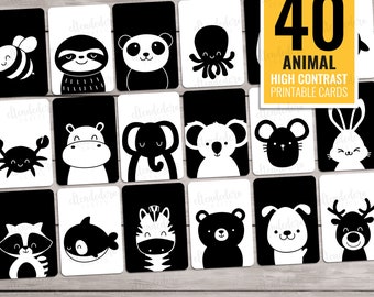 140 PRINTABLE High Contrast Baby Cards. Sensory Flash Cards, Infant ...