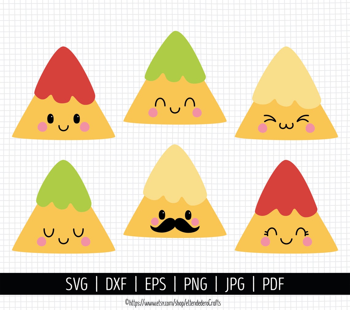 Nacho SVG. Cinco De Mayo Cut Files. Mexican Food SVG, Kawaii Nacho With ...