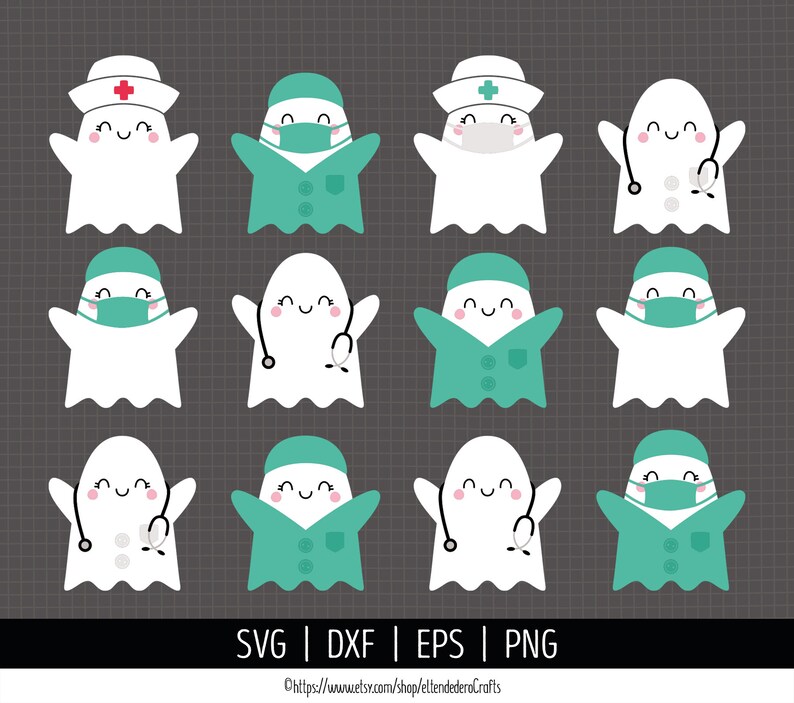 Ghost With Stethoscope SVG. Hospital Workers Clipart PNG. - Etsy