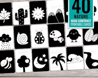 140 PRINTABLE High Contrast Baby Cards. Sensory Flash Cards, Infant ...