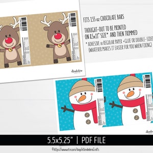 PRINTABLE Christmas Chocolate Bar Wrappers. Kids Classroom Treat Decor ...