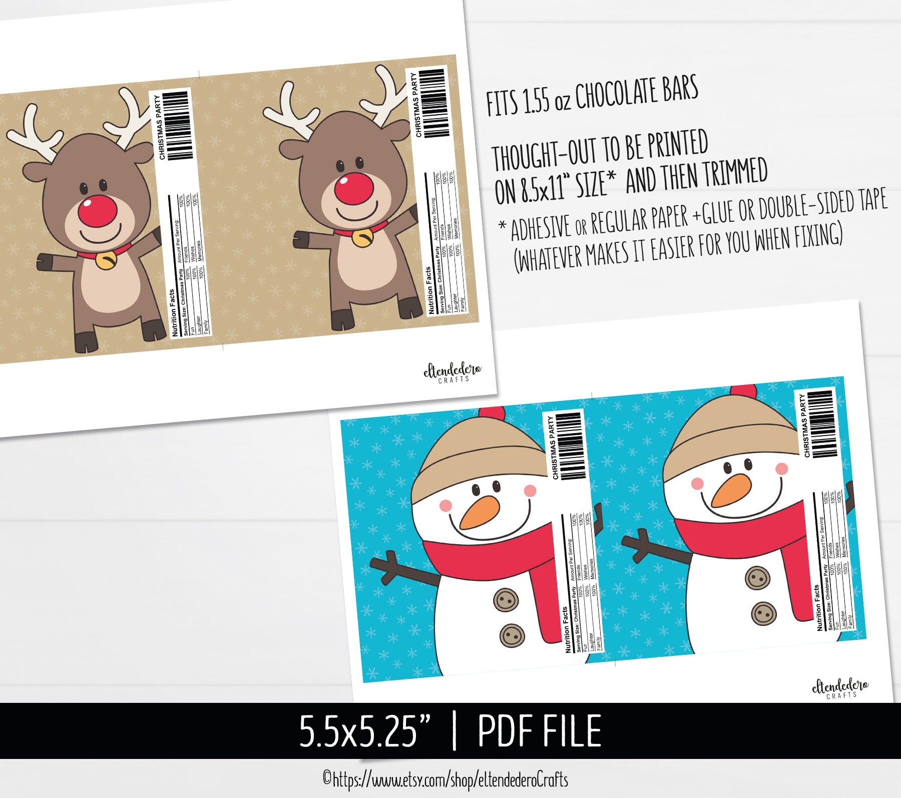 PRINTABLE Christmas Chocolate Bar Wrappers. Kids Classroom - Etsy