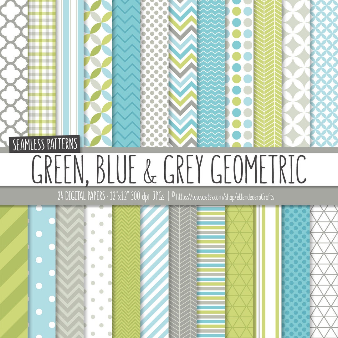 Geometric Digital Paper Package With Navy Blue & Grey Backgrounds ...