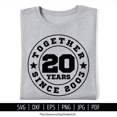Celebrating 20 Years Wedding Anniversary SVG 20th Marriage - Etsy