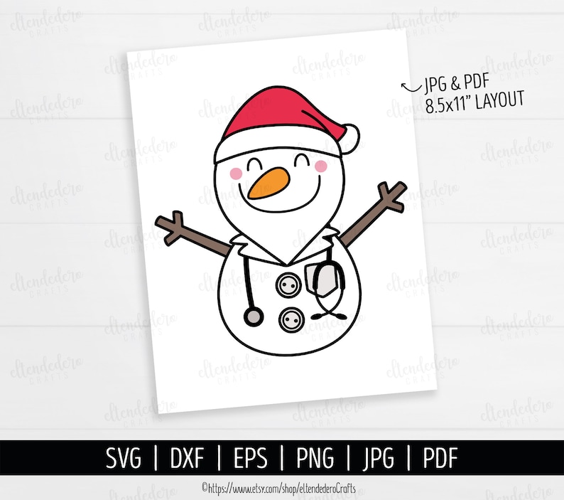 Snowman With Stethoscope SVG. Doodle Hospital Workers Clipart. Nurse ...