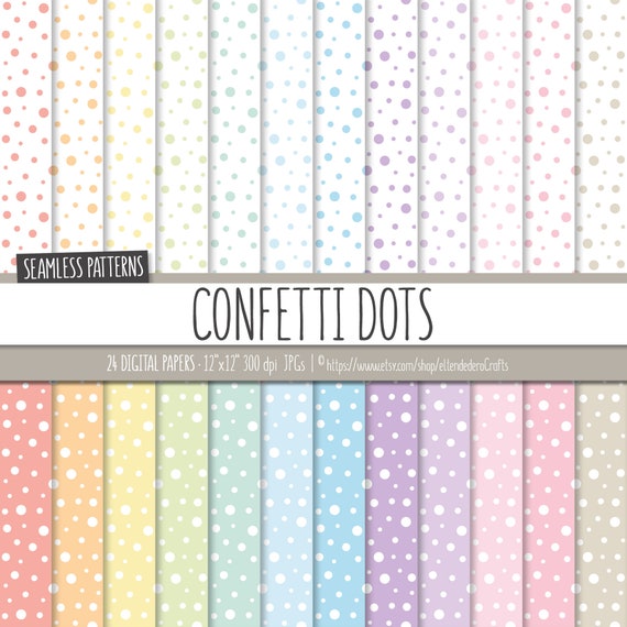 Confetti Digital Paper Pack. Pastel Dotted Backgrounds. | Etsy